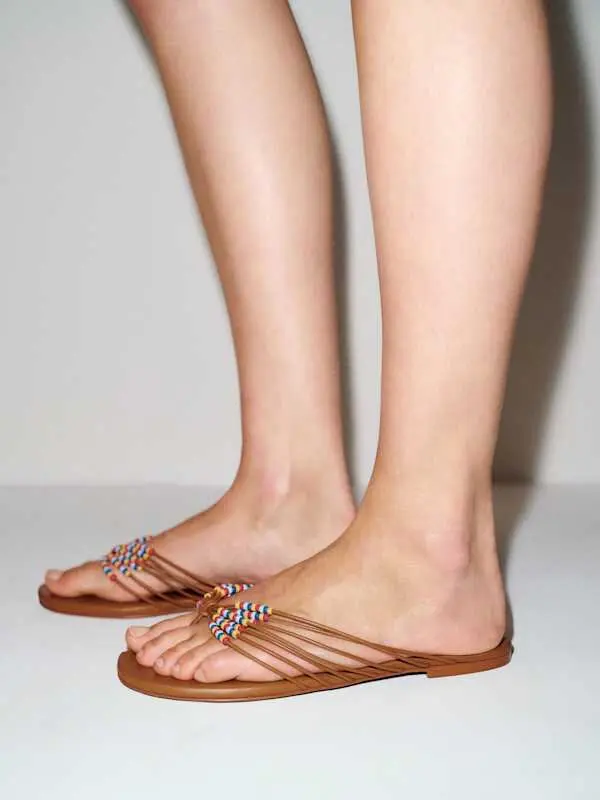 REFORMATION Jessica Flat Thong - Brown