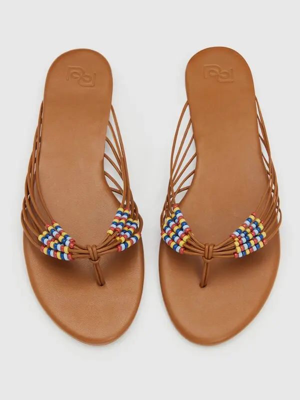 REFORMATION Jessica Flat Thong - Brown