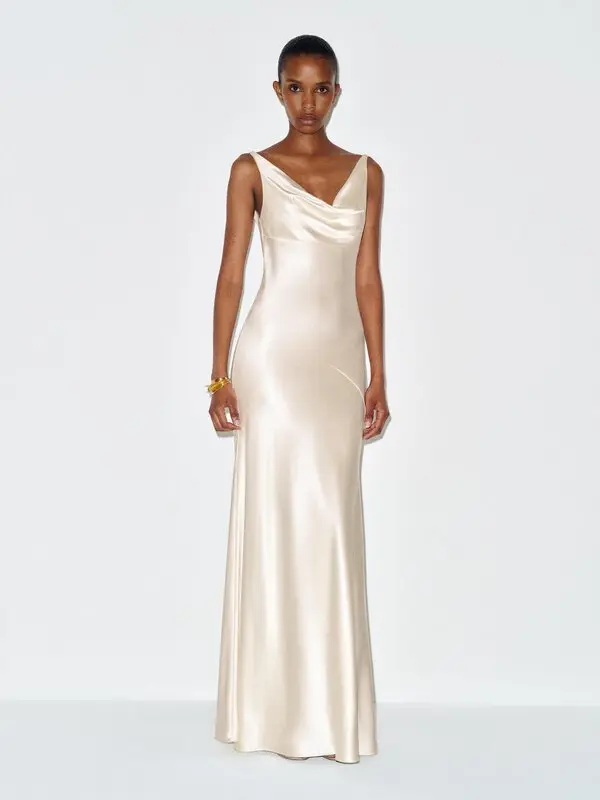 REFORMATION Ceres Silk Dress - Ivory