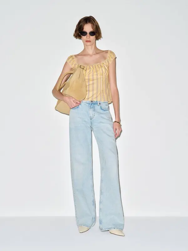 REFORMATION Amouret Lace Top - Yellow
