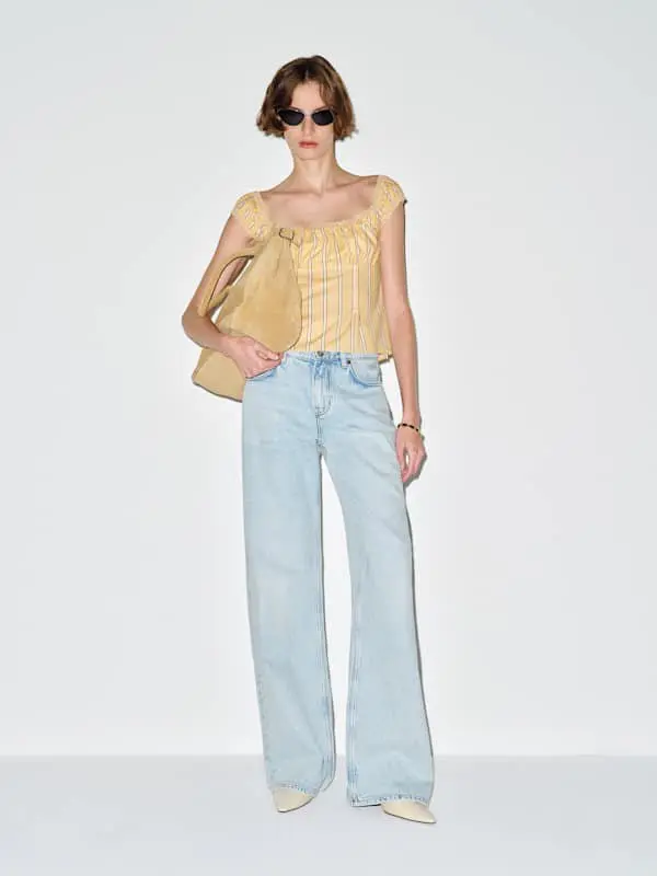REFORMATION Amouret Lace-trimmed Top - Yellow