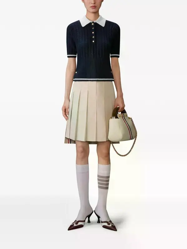 Thom Browne Cable-stitch Polo Shirt