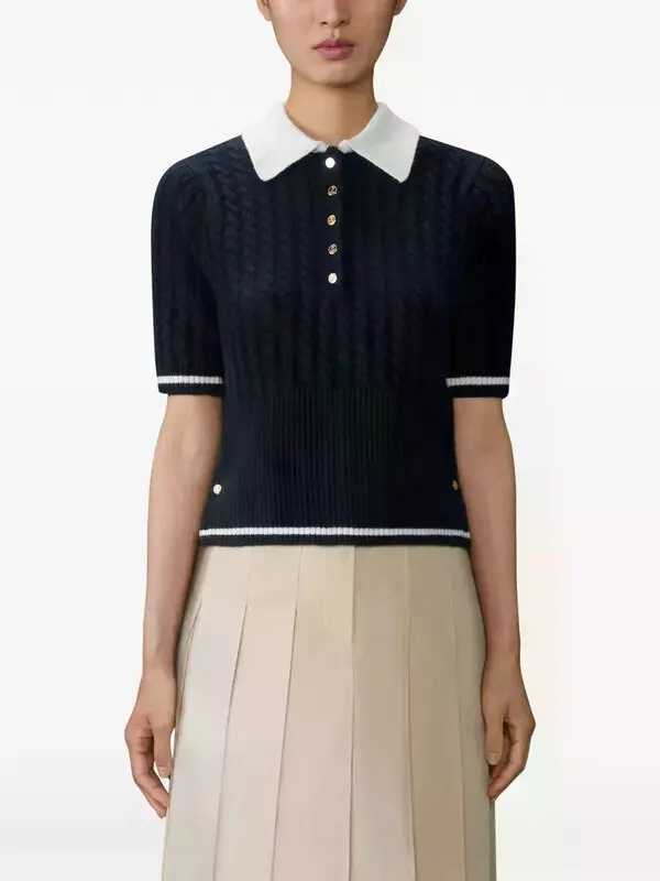 Thom Browne Cable-stitch Polo Shirt