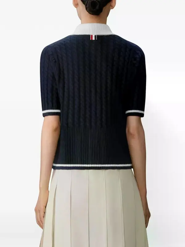 Thom Browne Cable-stitch Polo Shirt