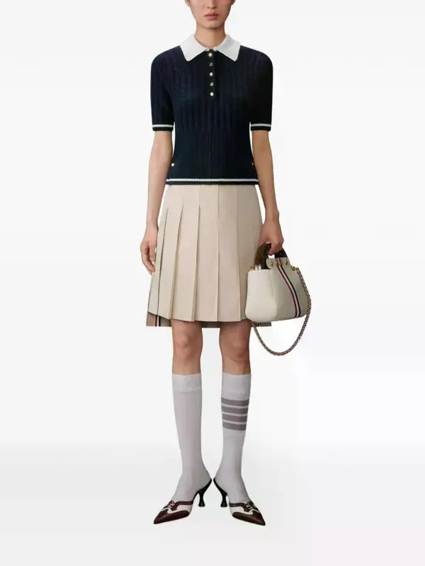 Thom Browne Cable-stitch Polo Shirt