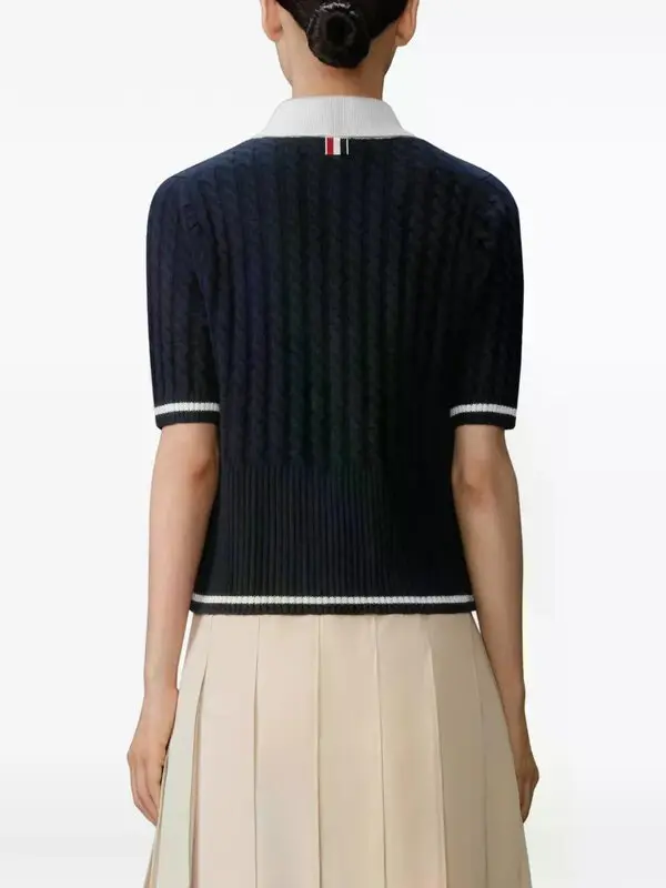 Thom Browne Cable-stitch Polo Shirt