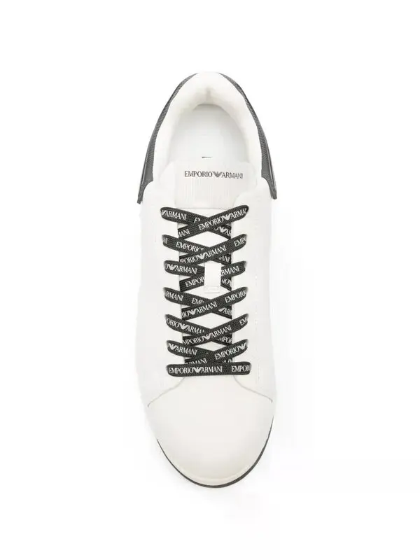 Emporio Armani Ribbed-trim Sneakers - White
