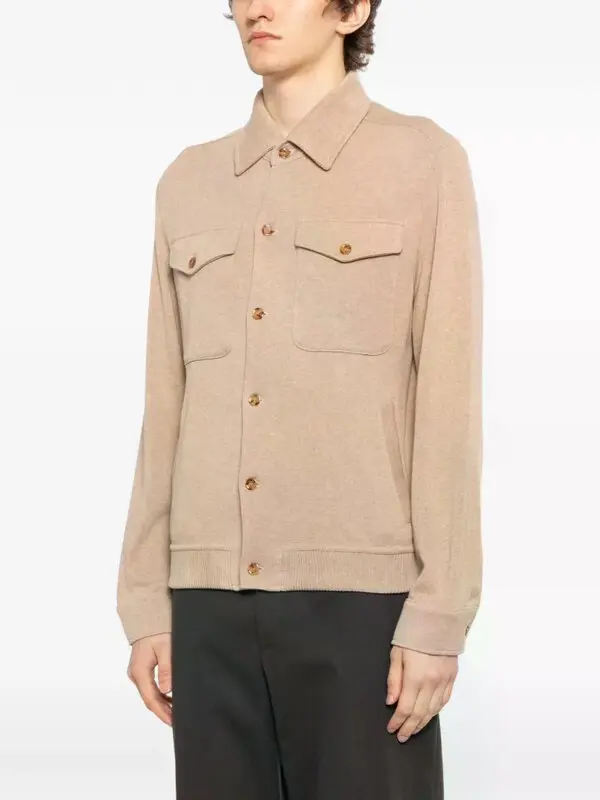 LARDINI Cotton Shirt Jacket - Brown