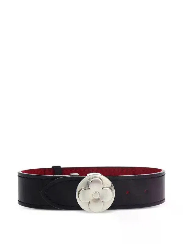 LOUIS VUITTON 2002 Good Luck Monogram Leather Bracelet - Black
