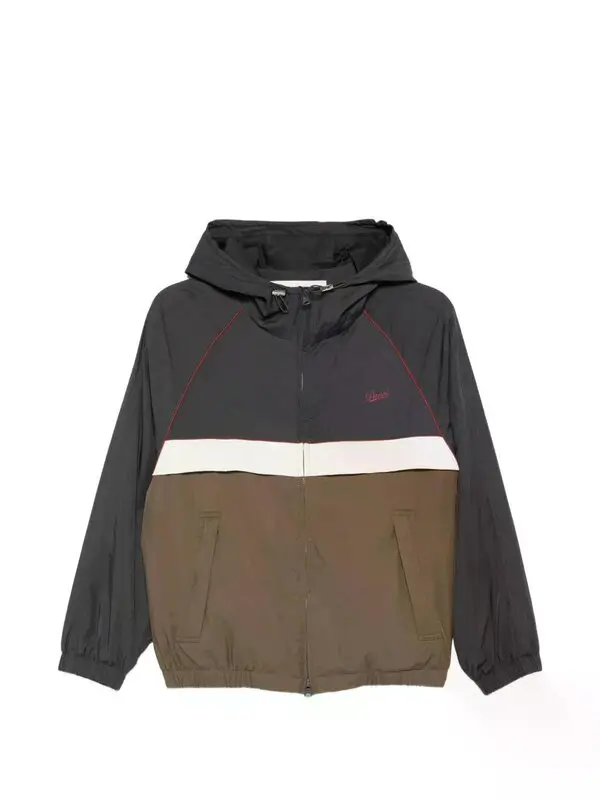 DUNST Hooded Colour-block Windbreaker - Black