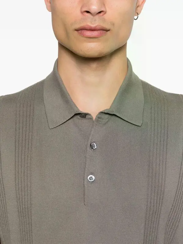 Corneliani Striped Knit Polo Shirt