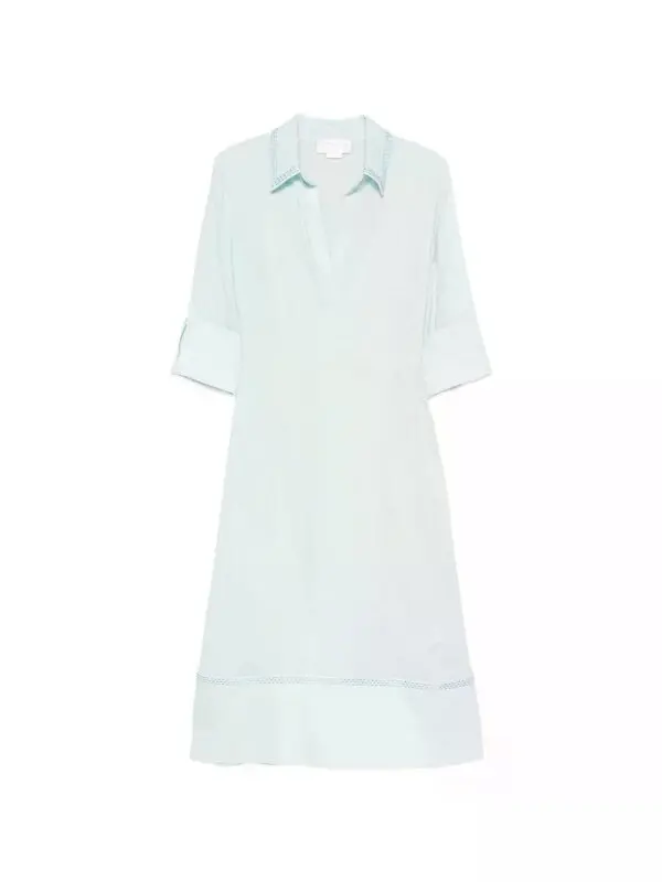 GENNY V-neck Stitch Midi Dress