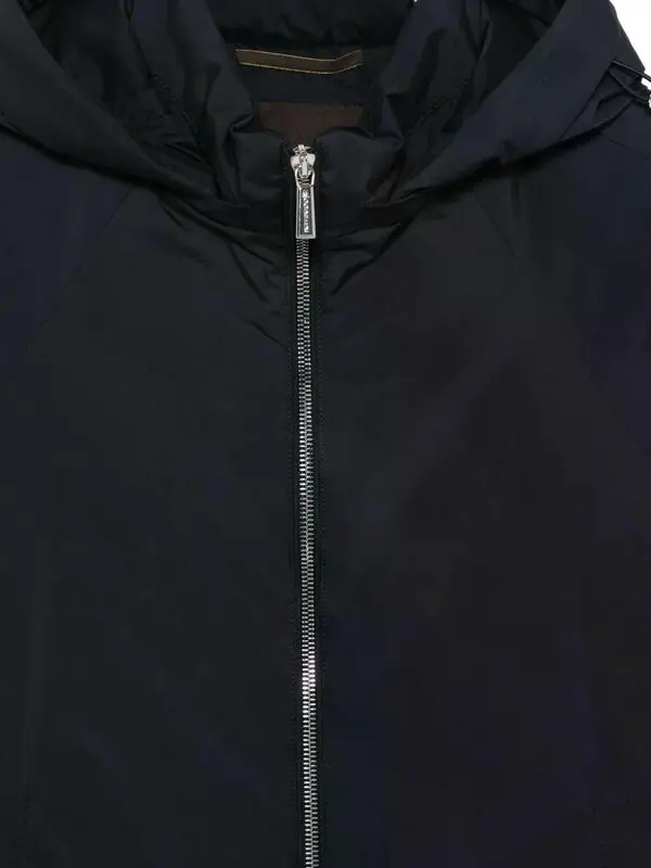 MOORER Zip-up Hooded Jacket - Blue