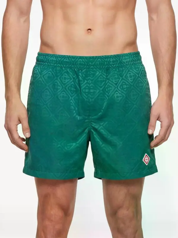 Casablanca Jacquard Logo Swim Shorts - Green