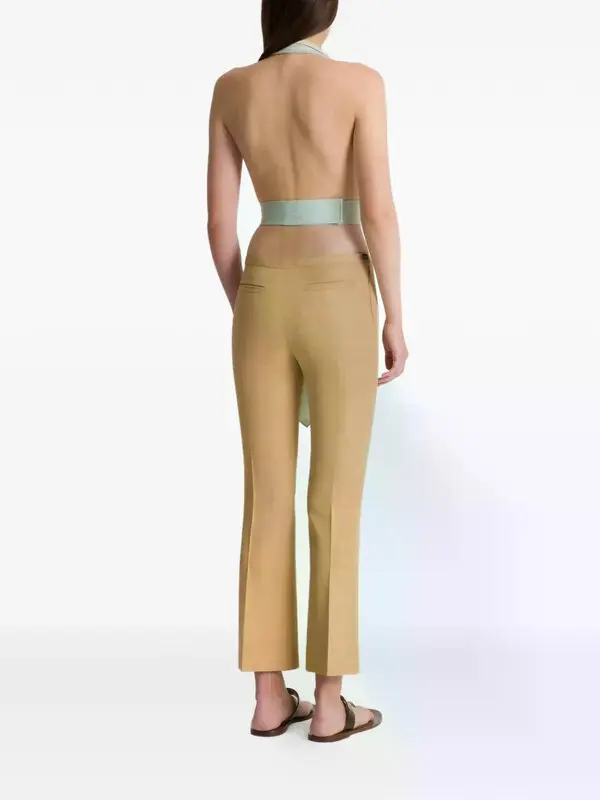 Alberta Ferretti Belted Halterneck Top - Green