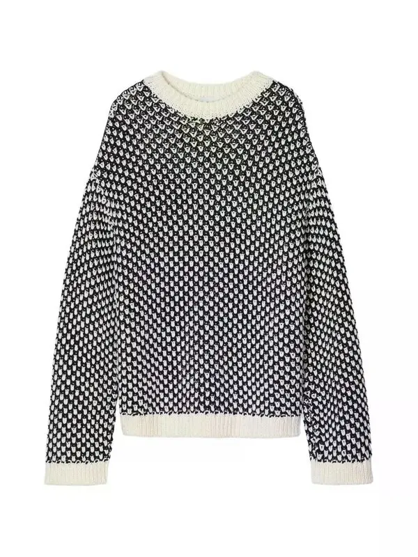 Closed Patterned Crew-neck Sweater