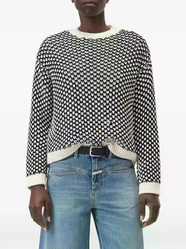 Closed Patterned Crew-neck Sweater
