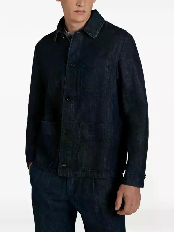 Incotex Patch-pocket Cotton Jacket - Blue