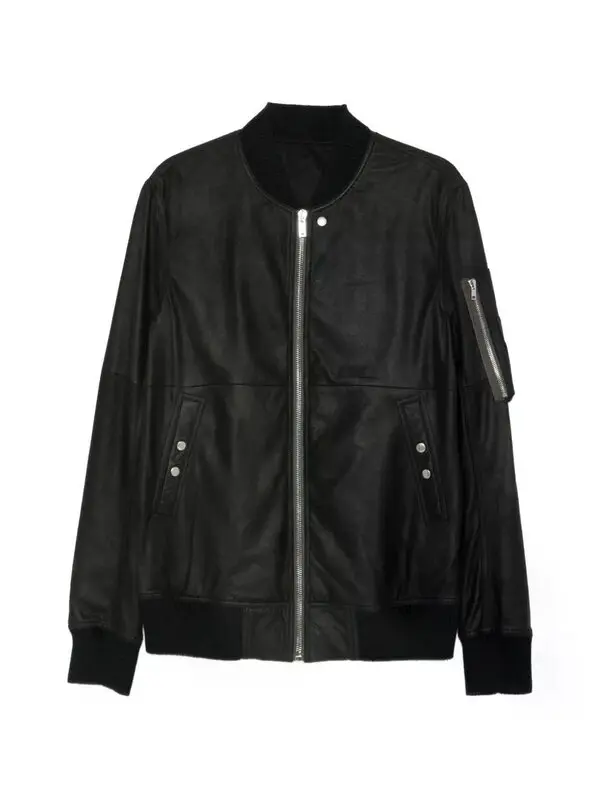 Rick Owens Classic Flight Button Bomber Jacket - Black