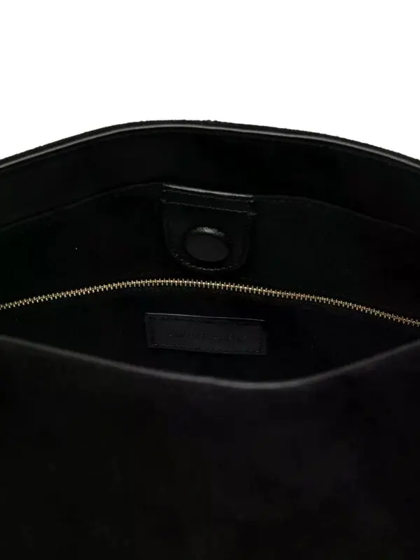 LOW CLASSIC Haricot Suede Shoulder Bag - Black