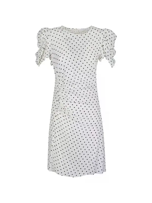MAR DE MARGARITAS Karin Ruffled Polka-dot Mini Dress - White