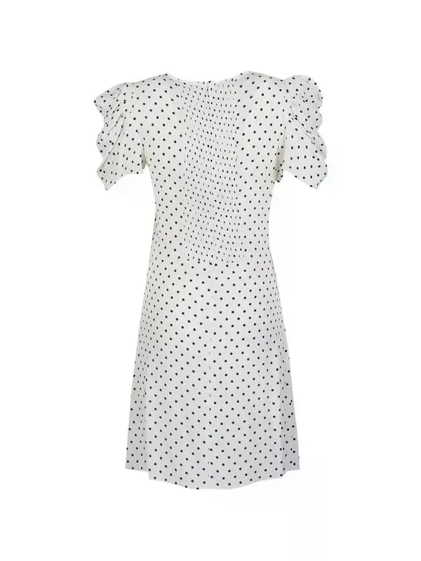MAR DE MARGARITAS Karin Ruffled Polka-dot Mini Dress - White