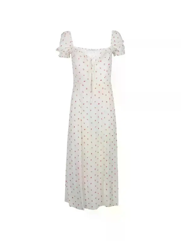 MAR DE MARGARITAS Nikita Smocked Floral Midi Dress - White