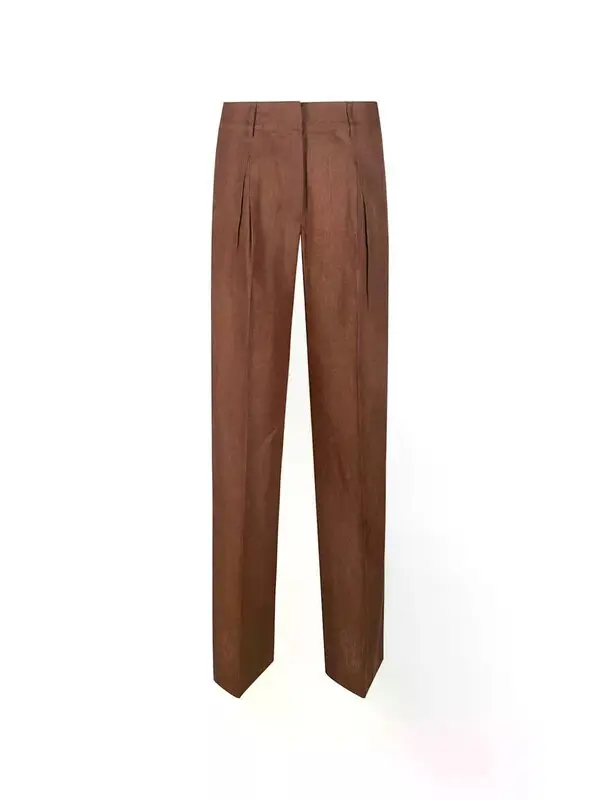HINNOMINATE Pleated Trousers - Brown