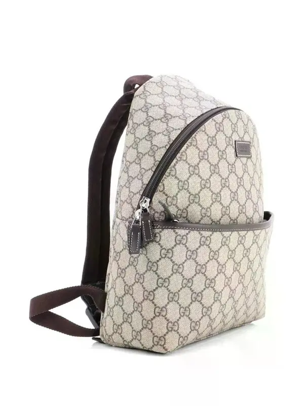 Gucci Front Pocket Gg Coated Canvas Small Backpack - Brown