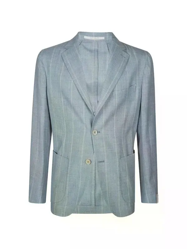 Eleventy Single-breasted Pinstripe Blazer - Blue