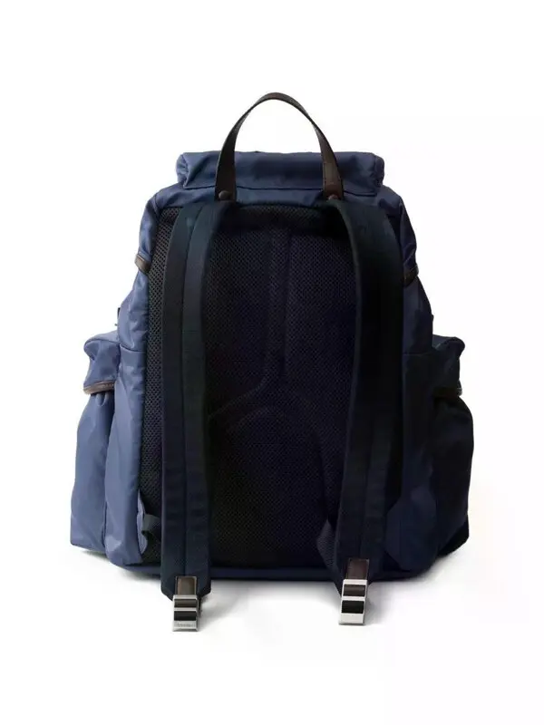 Prada Re-nylon And Leather Backpack - Blue