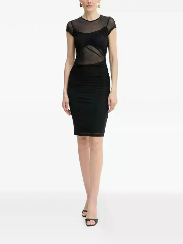 Guess Mesh Ruched Midi Dress