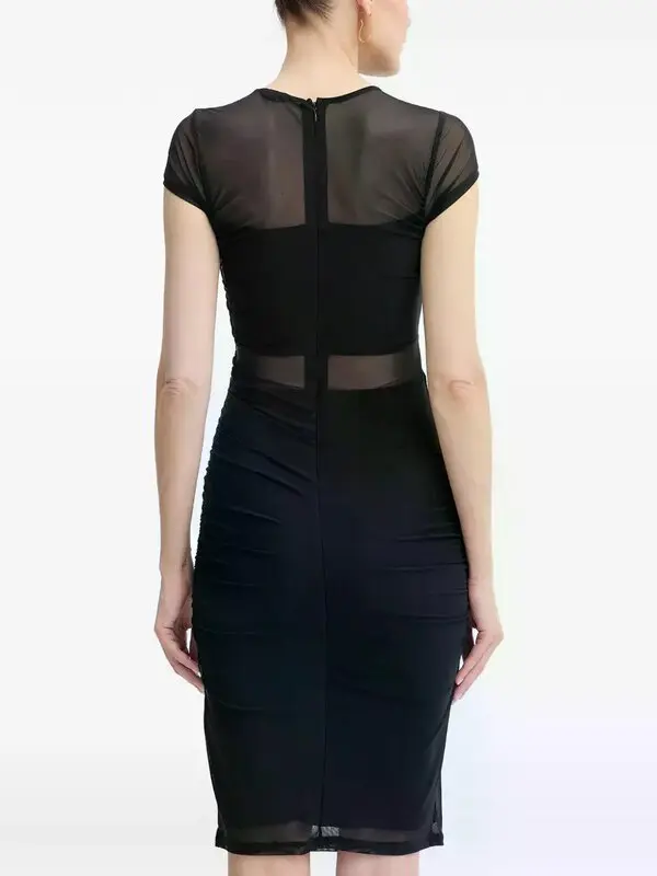 Guess Mesh Ruched Midi Dress
