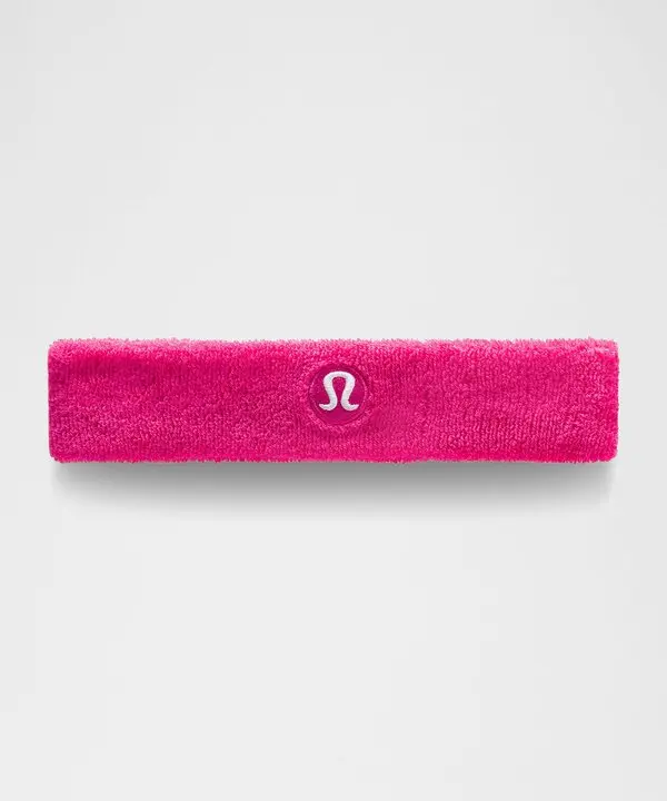 Lululemon High-pile Cotton Terry Sweatband - Flamingo Fun Tone/white