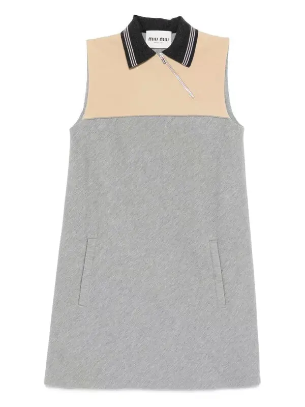 Miu Miu Half-zip Polo-collar Mini Dress
