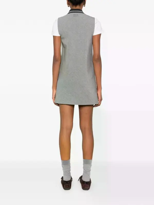 Miu Miu Half-zip Polo-collar Mini Dress