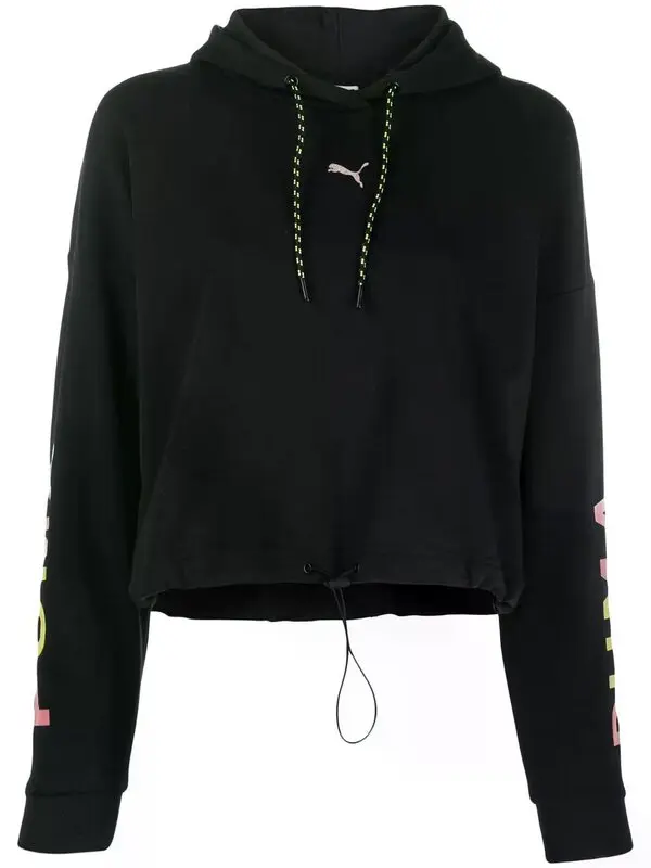 PUMA Chase Cropped Hoodie - Black