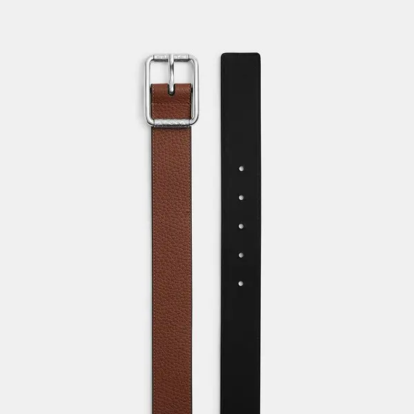 COACH Double Roller Buckle Belt, 35 Mm - Redwood