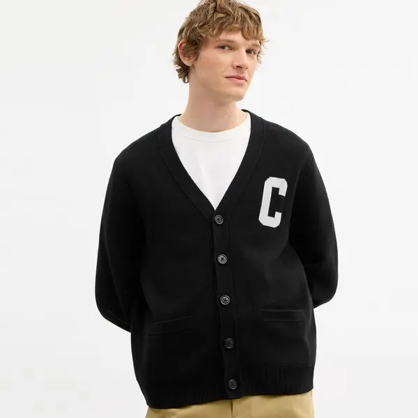 COACH Knit Cardigan With C Patch