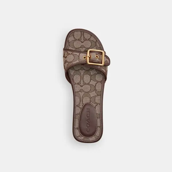 COACH Margot Wooden Sandal In Signature Jacquard