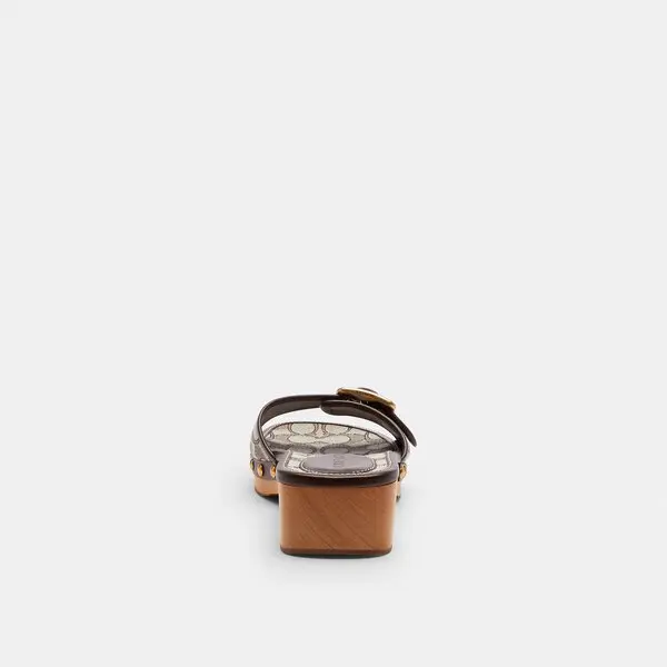 COACH Margot Wooden Sandal In Signature Jacquard