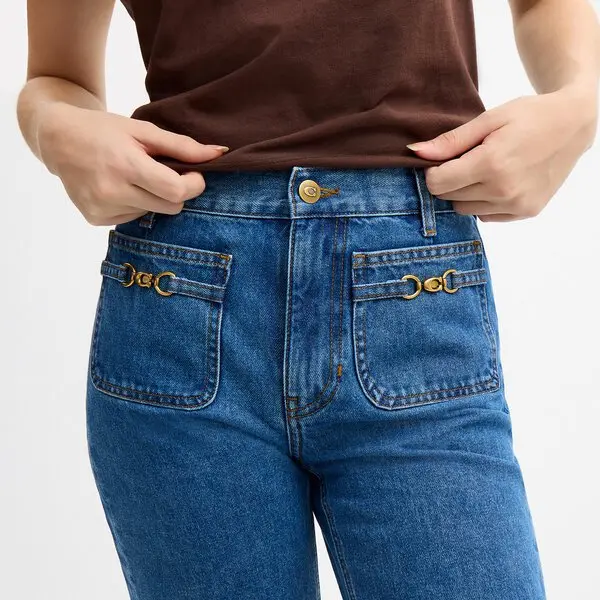 COACH Sculpted C Denim Flare Pants