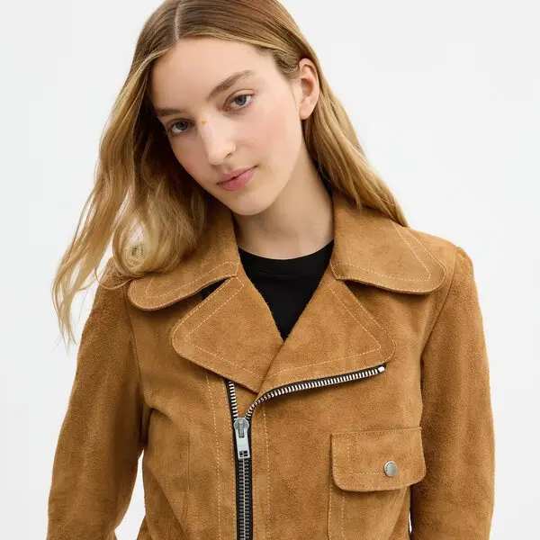 COACH Asymmetric Suede Jacket
