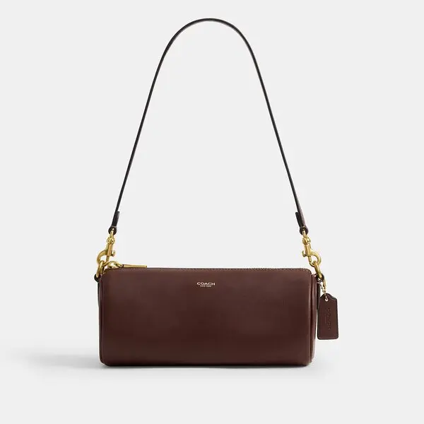 COACH Barrel Bag In Natural Grain Leather - Brass/maple