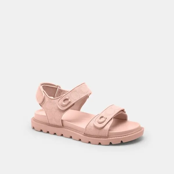 COACH Brynn Sandal In Signature Canvas - Candy Pink