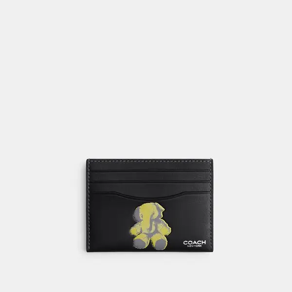 COACH Card Case With Ellie Graphic - Black