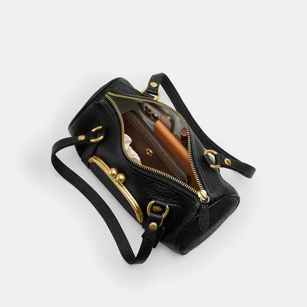 COACH Kisslock Barrel Bag