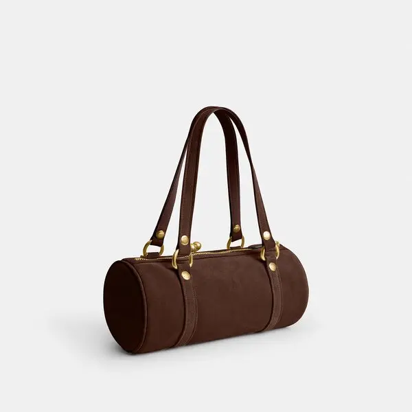 COACH Kisslock Barrel Bag - Brass/dark Chocolate