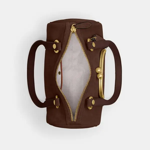 COACH Kisslock Barrel Bag - Brass/dark Chocolate