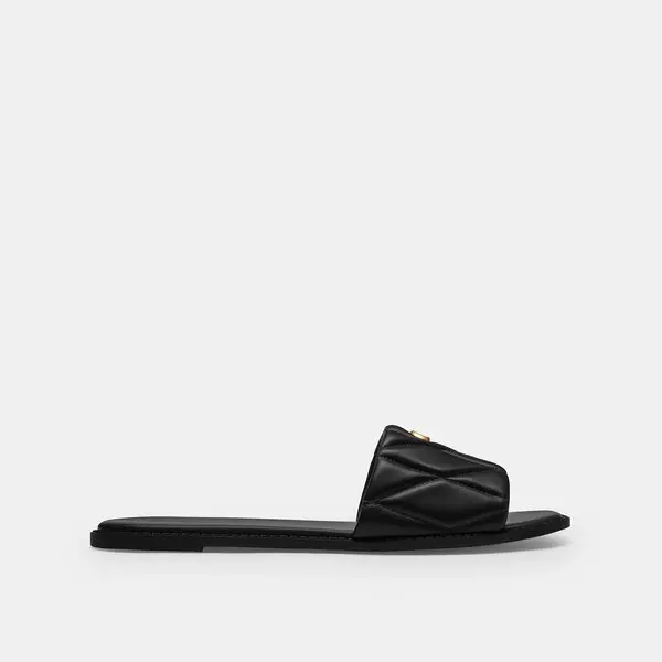 COACH Holly Quilted Sandal - Black
